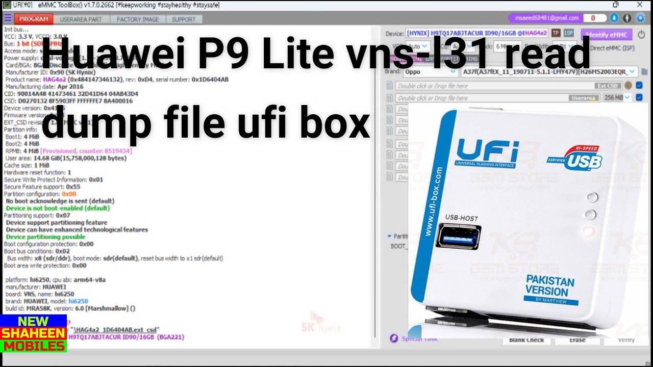 Huawei P9 Lite VNS L31 Read Dump File UFI BOX - YouTube