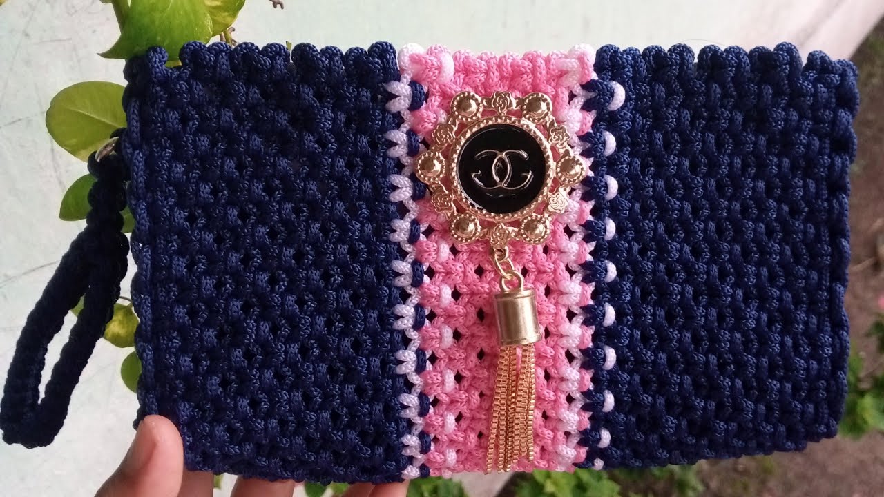 Tutorial Dompet Tali Kur || Dompet Tali Kur Simpul Dasar || Macrame Purse Tutorial - YouTube