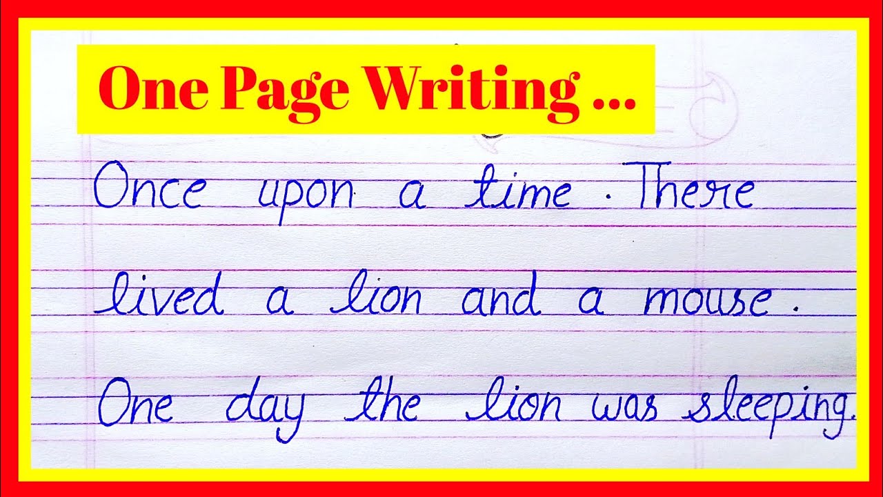 One page writing | English Handwriting | 1 page writing in English ...