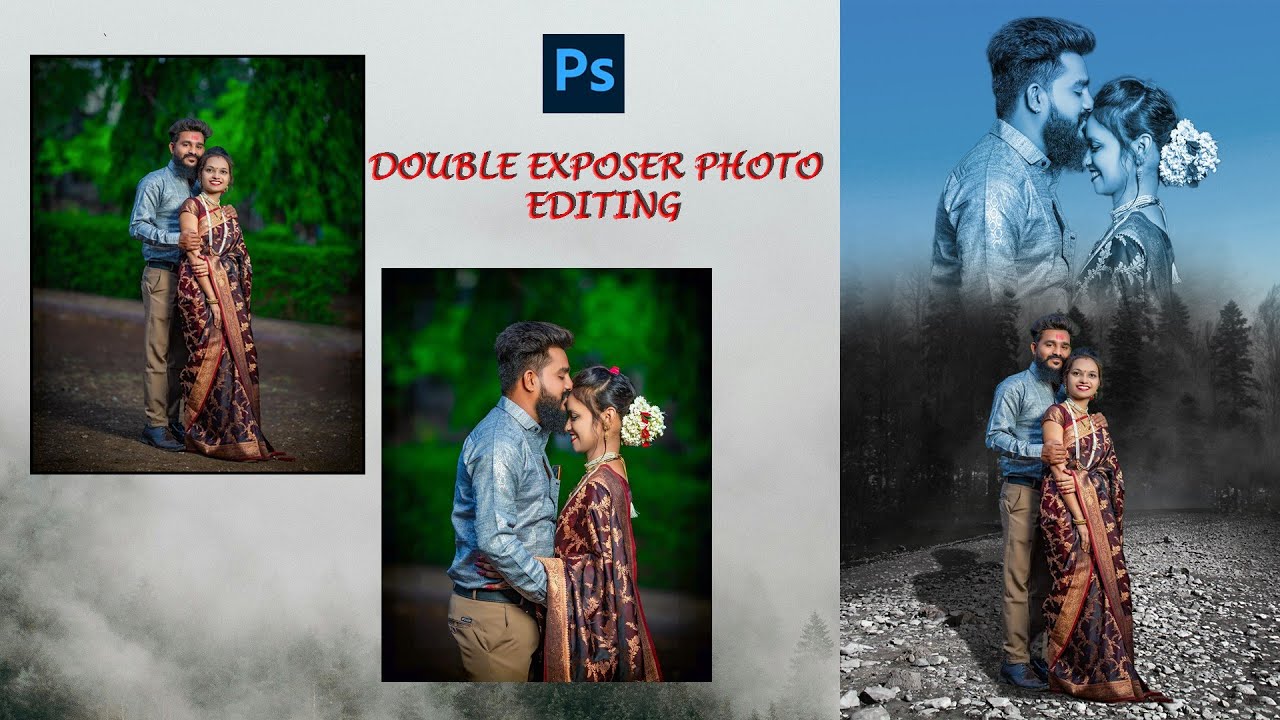 How to double exposure photo editing || pre wedding double exposure ...