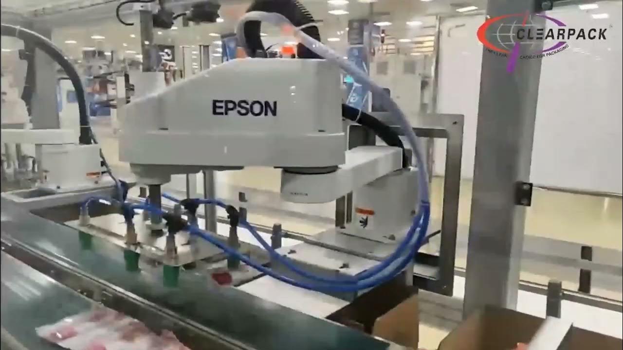 Scara Robot Case Packer for Flow-wrap Packs | Clearpack - YouTube