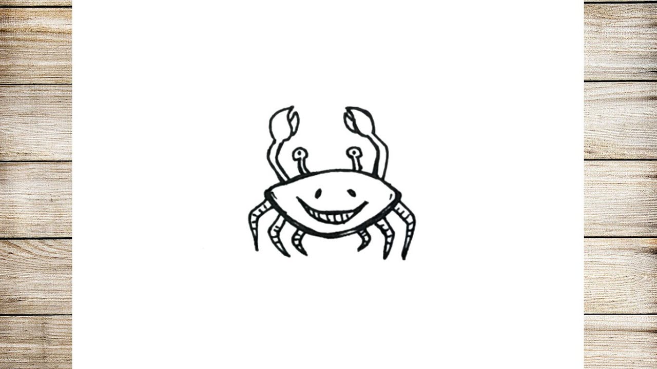 how to draw smiling crab easy - YouTube