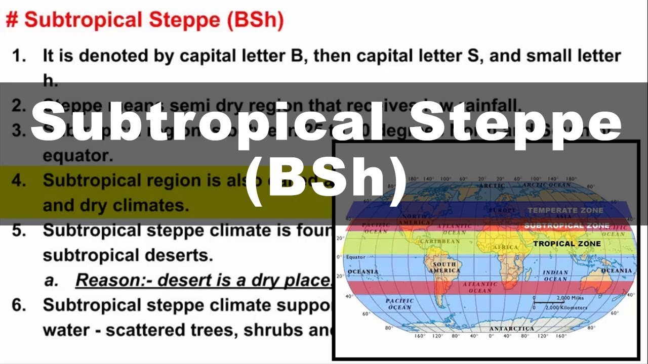 Koppen Scheme - Subtropical Steppe (BSh) | UPSC IAS Geography - YouTube