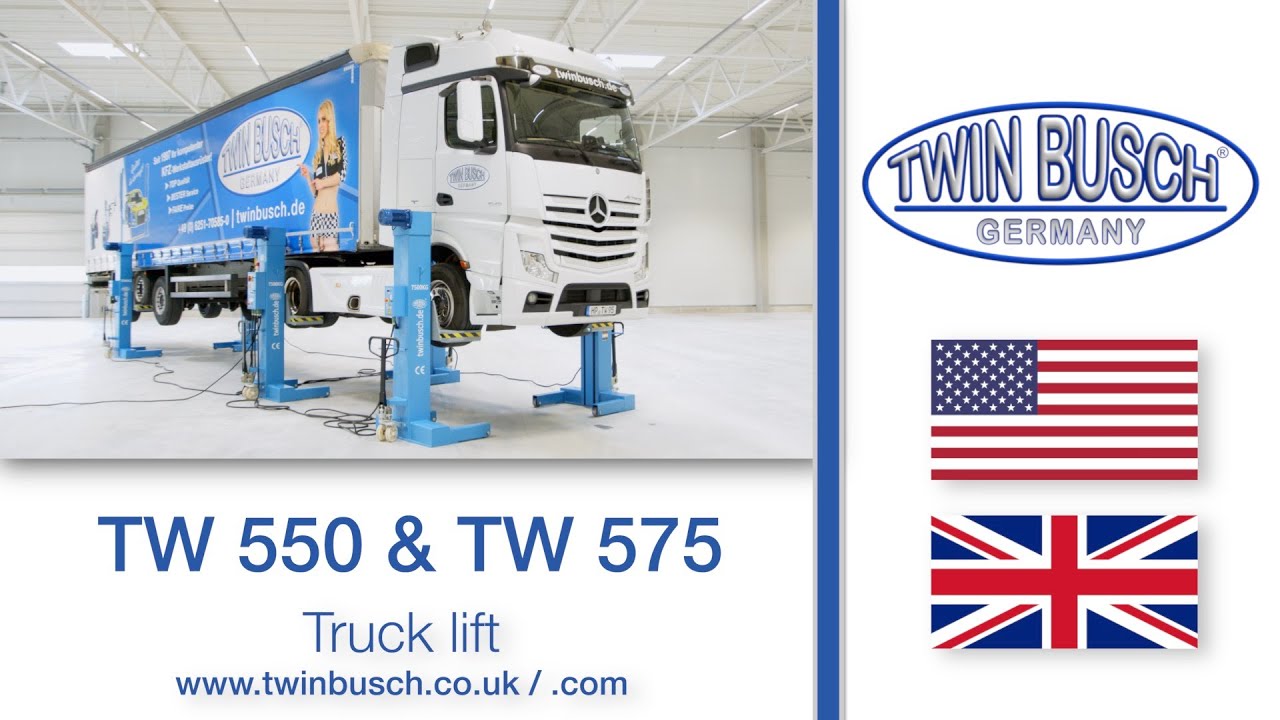 TW 550 & TW 575 : The TWIN BUSCH® truck lift with 4 or 6 posts - YouTube