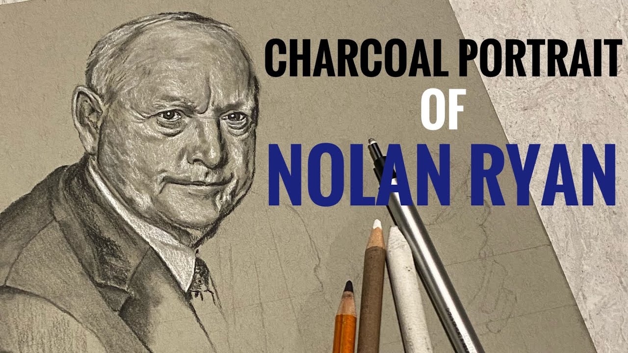 Charcoal Pencil Portrait of Nolan Ryan - YouTube