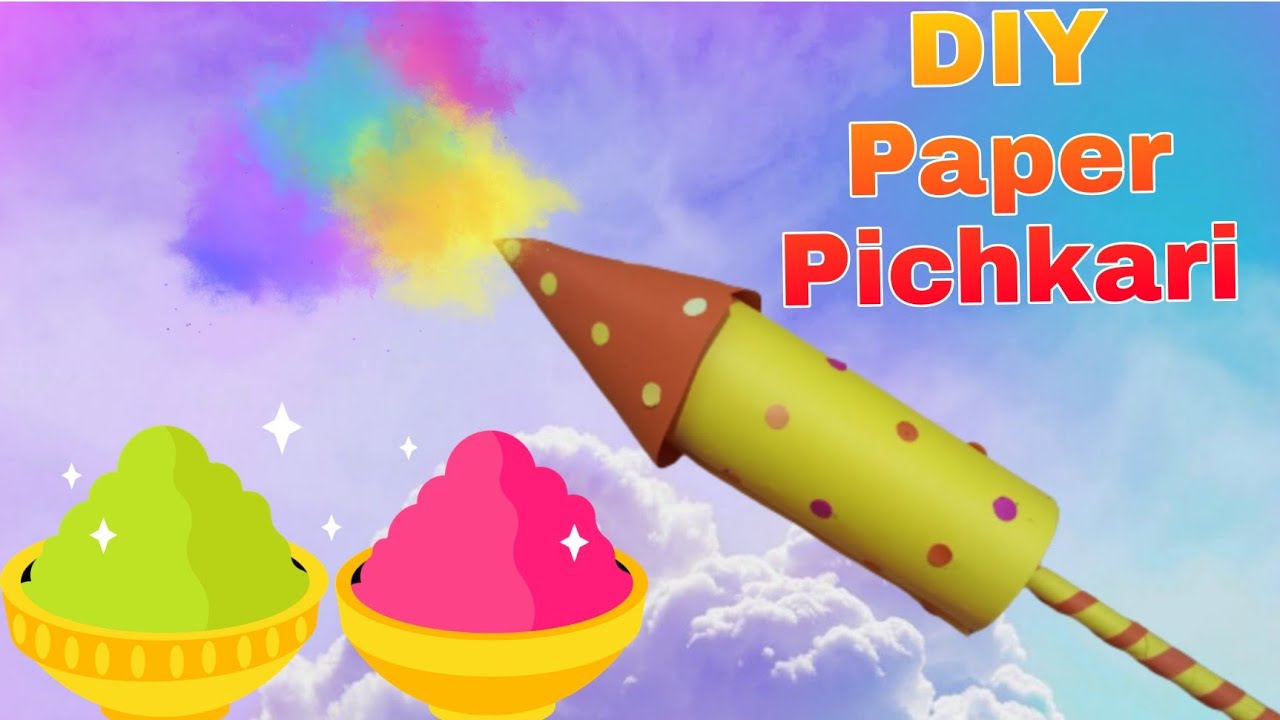 Paper pichkari for Holi | Pichkari making | DIY crafts - YouTube