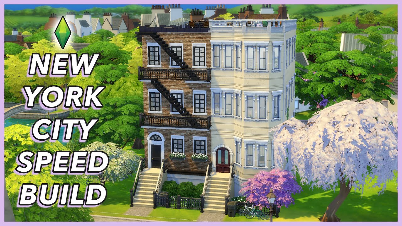 NEW YORK CITY INSPIRED TOWNHOUSES | SIMS 4 SPEED BUILD - YouTube