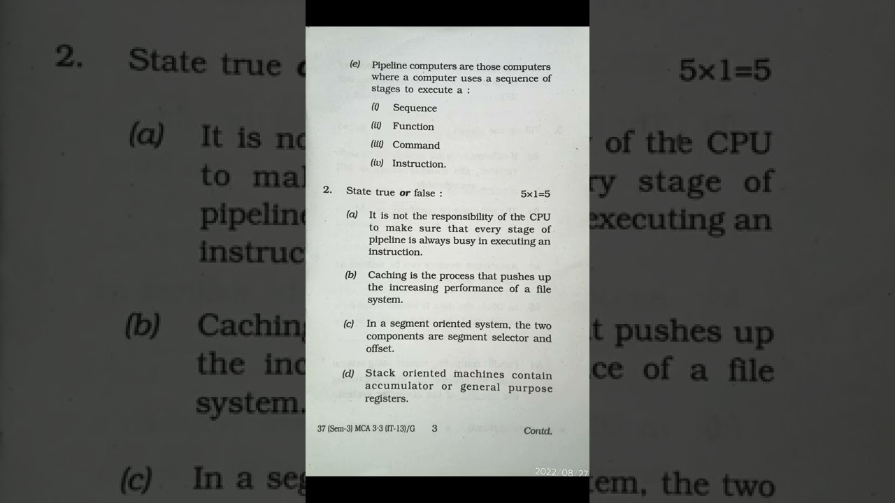 Computer Organization and Architecture Previous question paper || COA ...