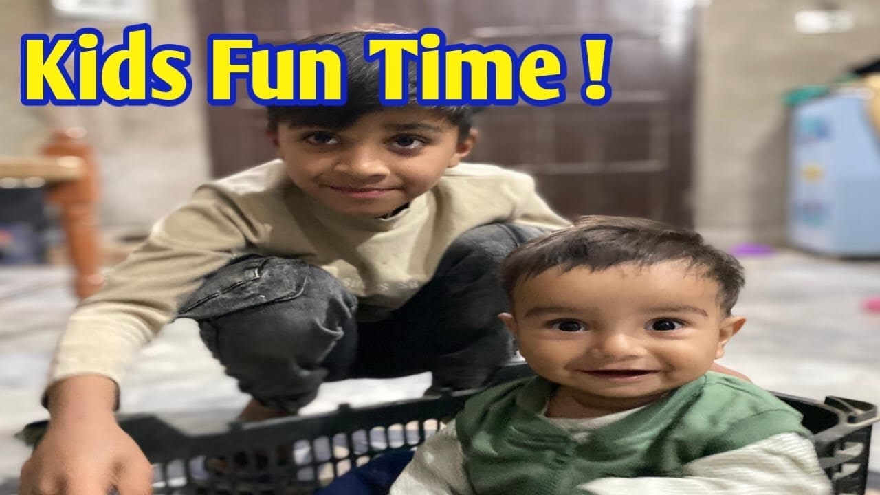 Kids Fun Time | Taha and Usman making fun on fruit plasic beg - YouTube