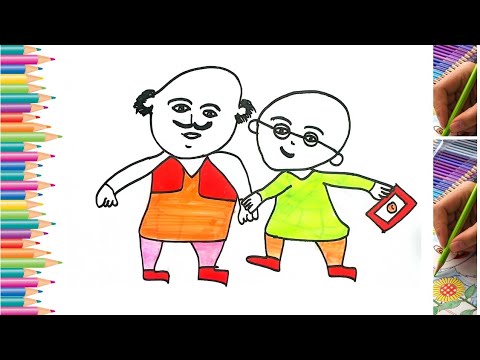 Easy Art Motu Patlu || Drawing Motu Patlu Step By Step || Motu Patlu ...