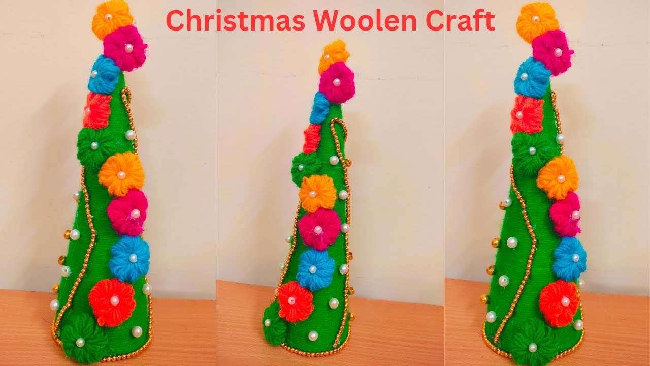 ️️ Superb Christmas Tree Making Idea with Wool 🎄 Easy Way to Make It ⭐ ...