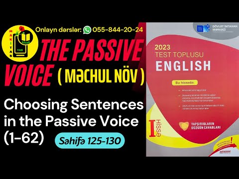 DİM YENİ TEST TOPLUSU 2023 İNGİLİS DİLİ | Choosing Sentences in the PASSIVE VOICE 1-62 | Məchul Növ