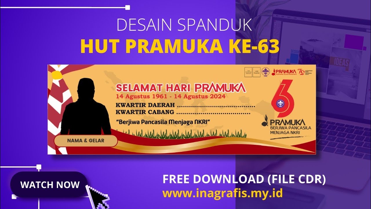 Free Download Banner HUT Pramuka ke-63 Tahun 2024 CDR X7 - YouTube