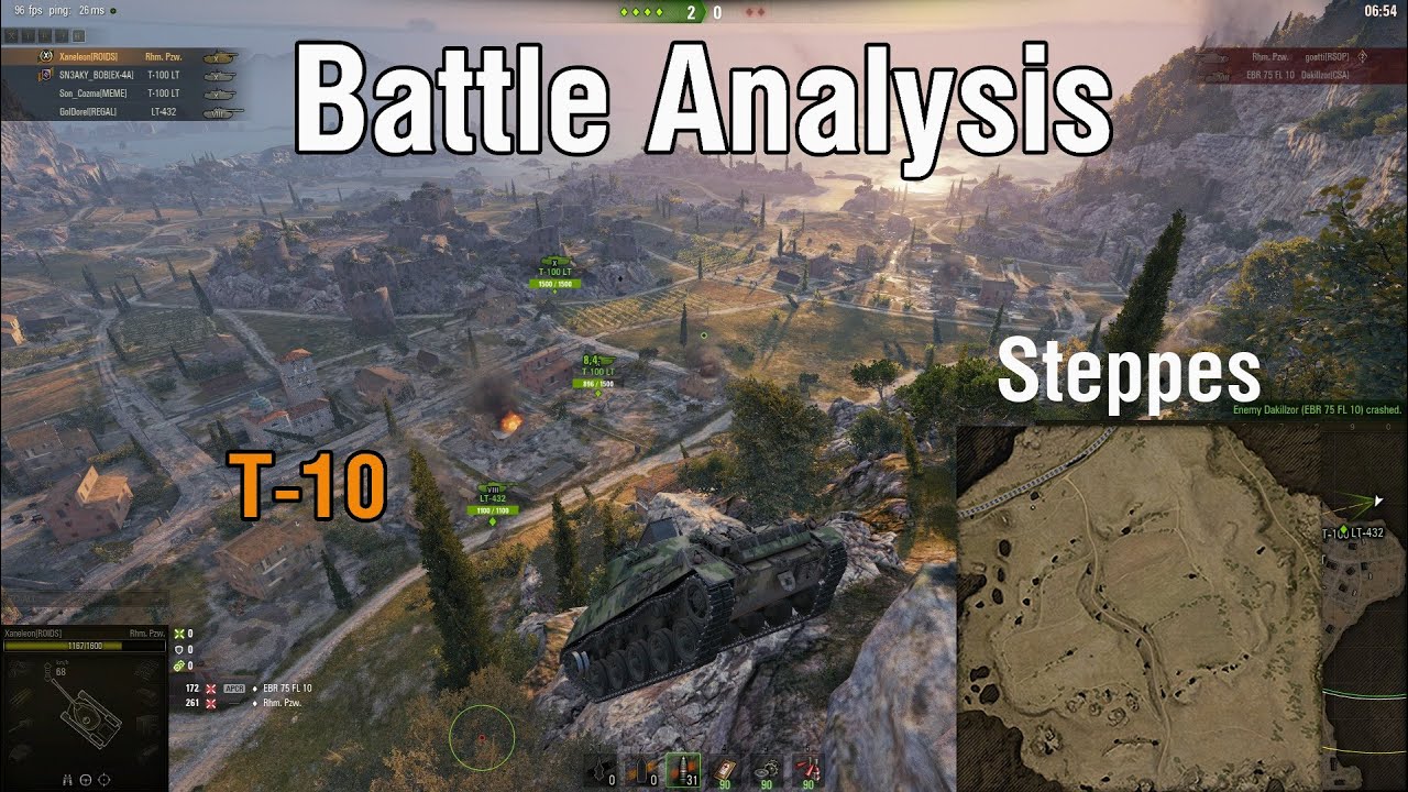 World of Tanks: Battle Analysis #5 - Steppes - T-10 - YouTube