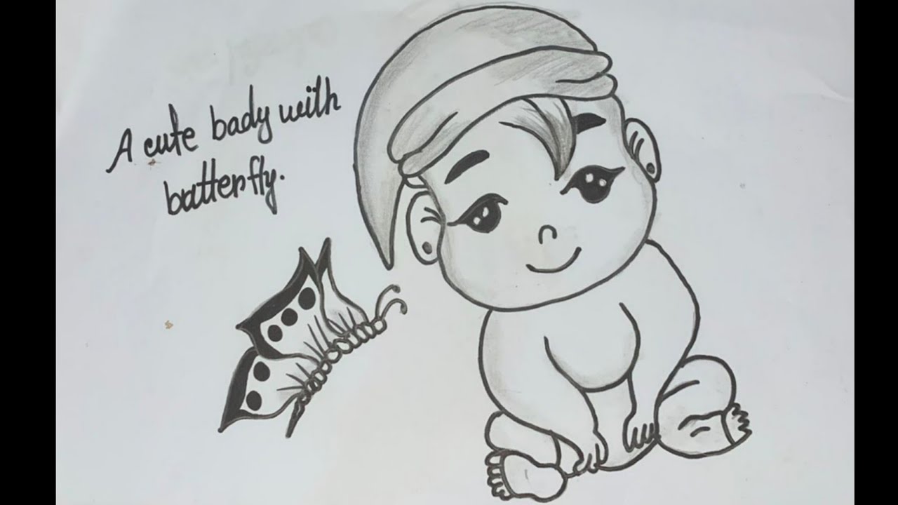 A Dreaming Baby boy pencil drawing || Easy and simple pencil drawings ...