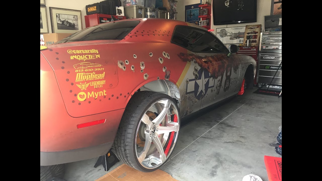 Challenger Hellcat: 26" Forgiatos; Busted Axle Aftermath! - YouTube