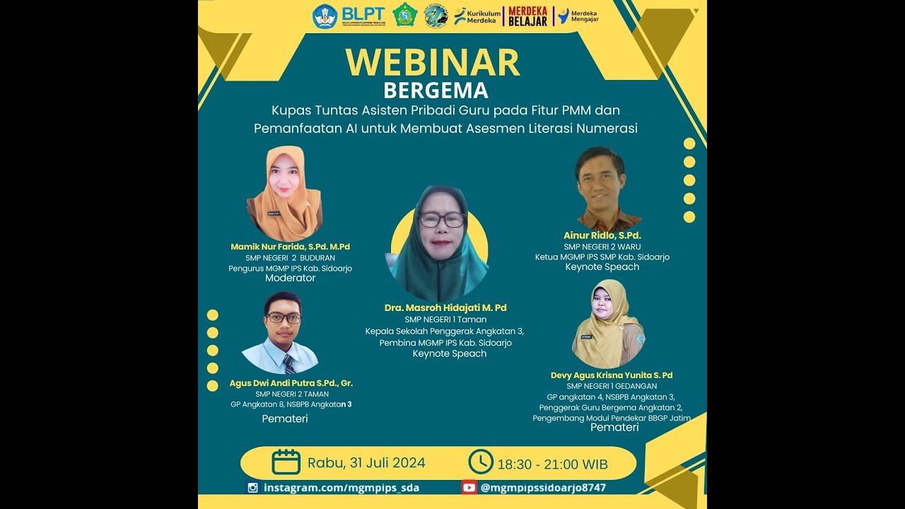 WEBINAR BERGEMA MGMP IPS SMP SIDOARJO - YouTube