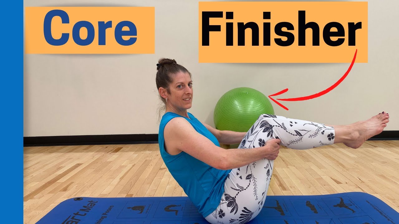 Core Burn workout for over 40 | Pilates on the ball 10 minute workout ...