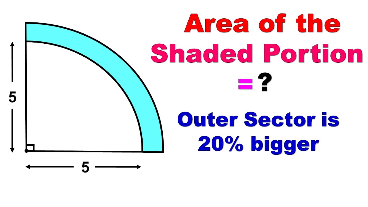 Area of the Shaded Region of a Sector of a Circle | Logic | # ...