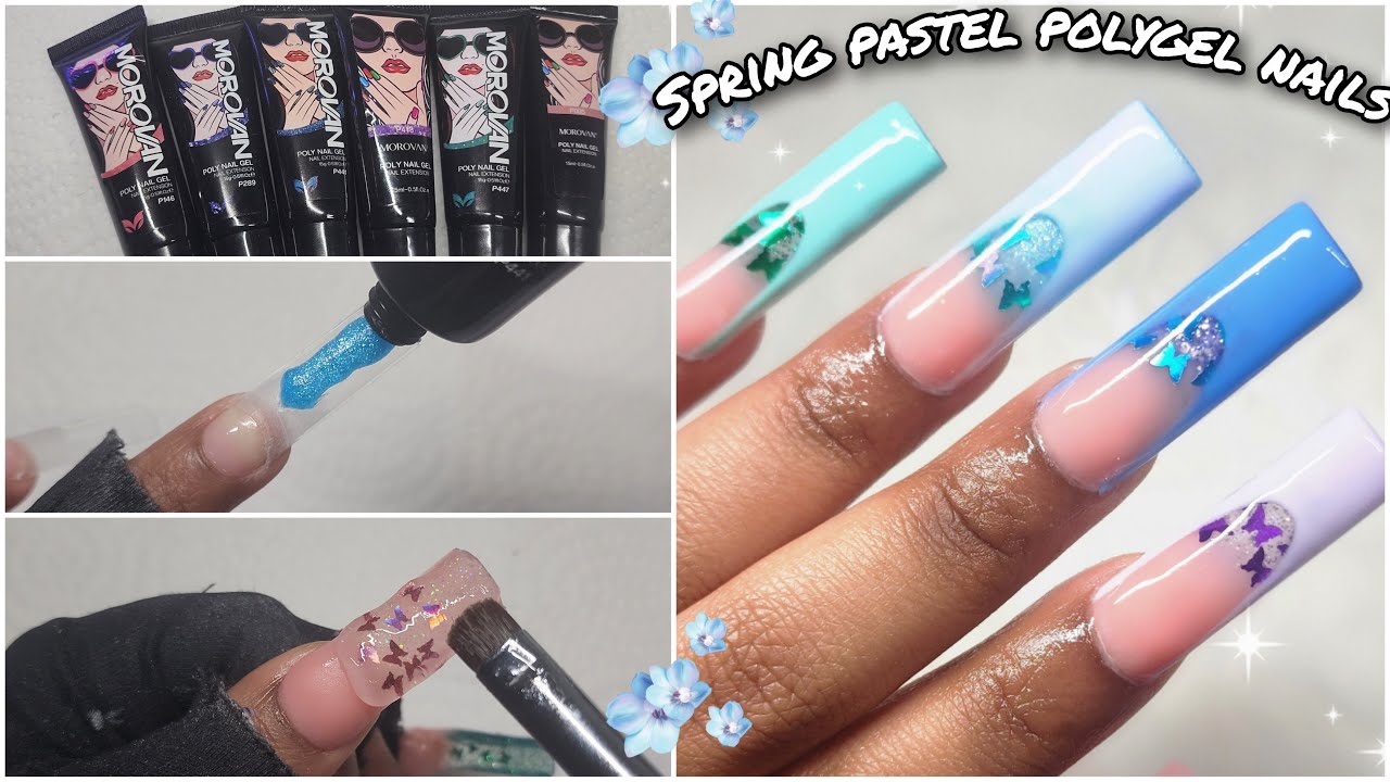 SPRING PASTEL FRENCH TIPS🦋 | MOROVAN POLYGEL | NAIL TUTORIAL - YouTube