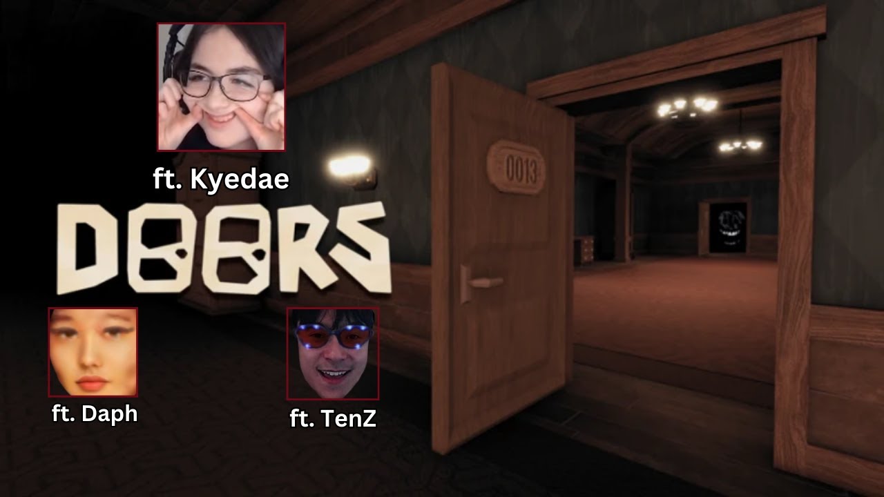 Kyedae Plays DOORS (Roblox Horror Game) w/TenZ, Daph and SuperTF - YouTube