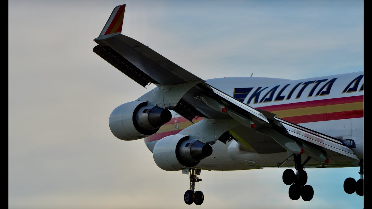 KALITTA AIR inbound B747 from NY JFK to Anchorage touches down on a Jul ...