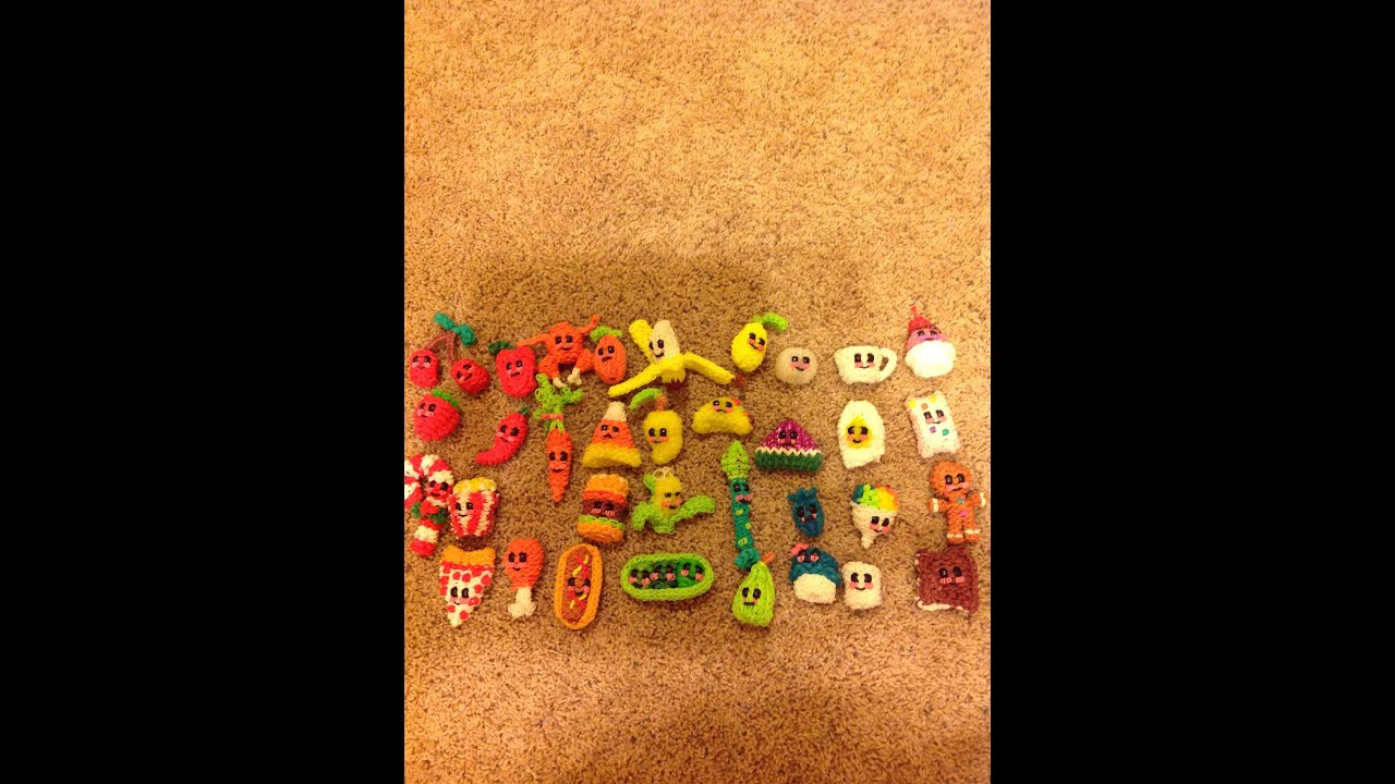 My collection of rainbow loom happy food: all credits to +feelinspiffy ...
