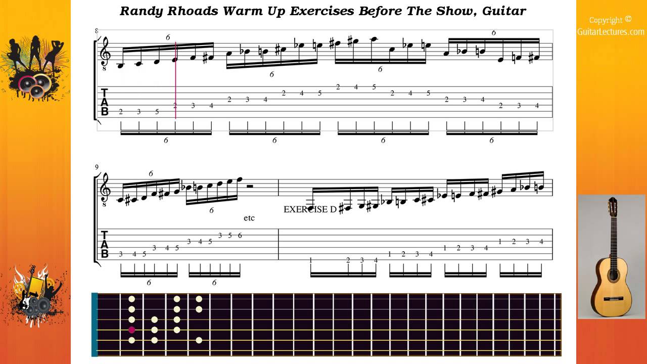 Randy Rhoads Warm Up Exercises Before The Show - Rhoads Randy - Guitar ...