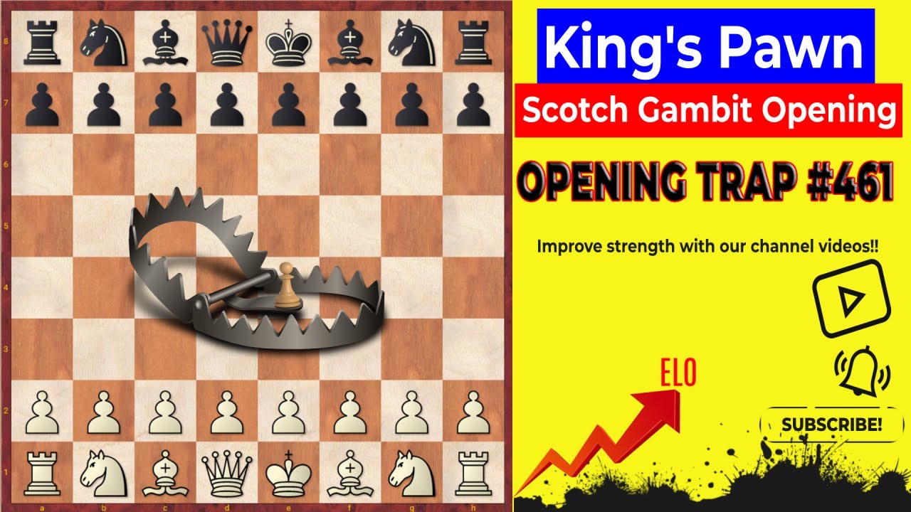 Chess, Opening Traps#461, Scotch Gambit Opening, don't fall for this ...