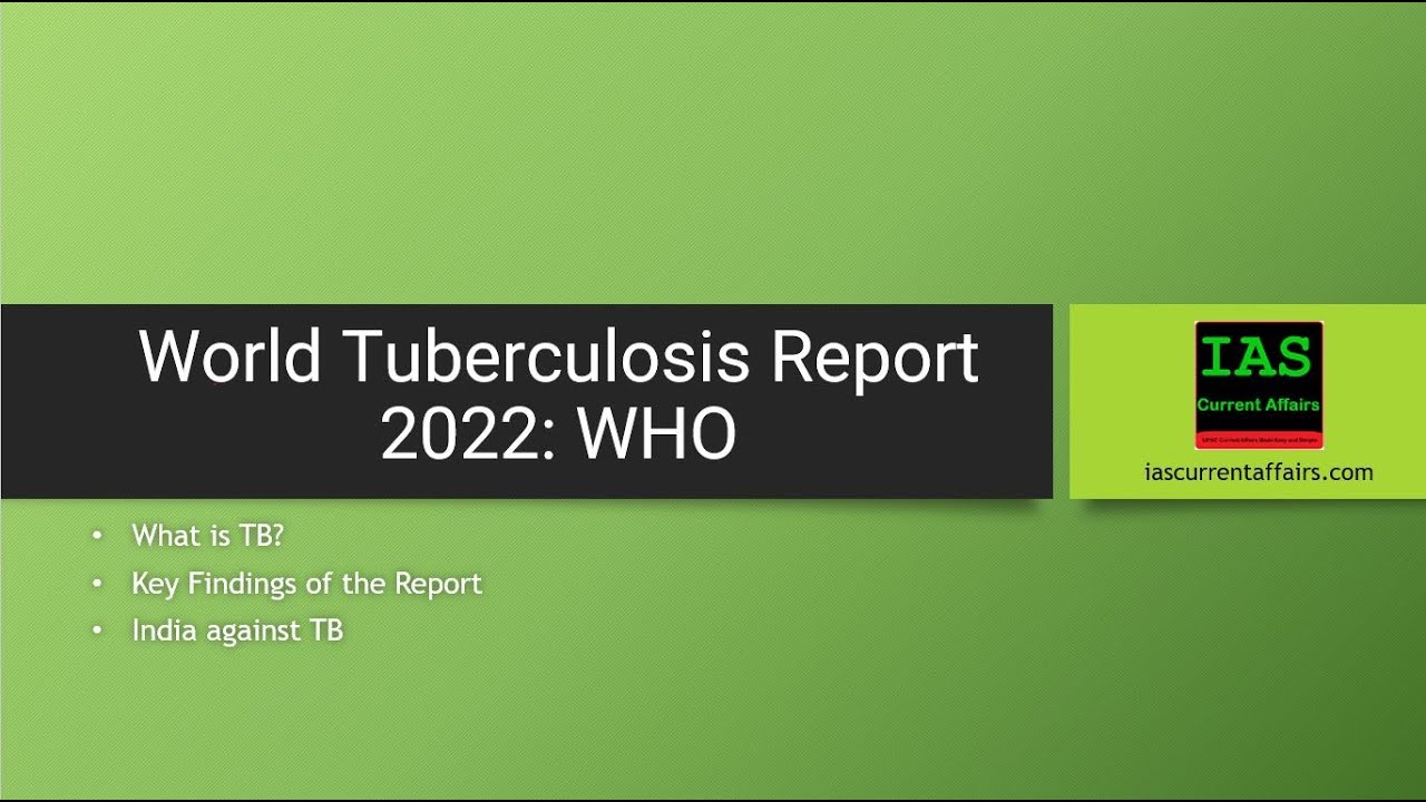 World Tuberculosis Report 2022 WHO - YouTube
