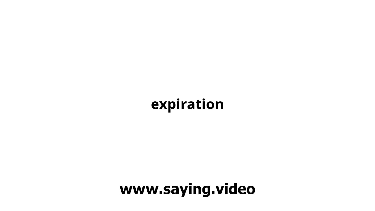 How to say expiration in English - YouTube