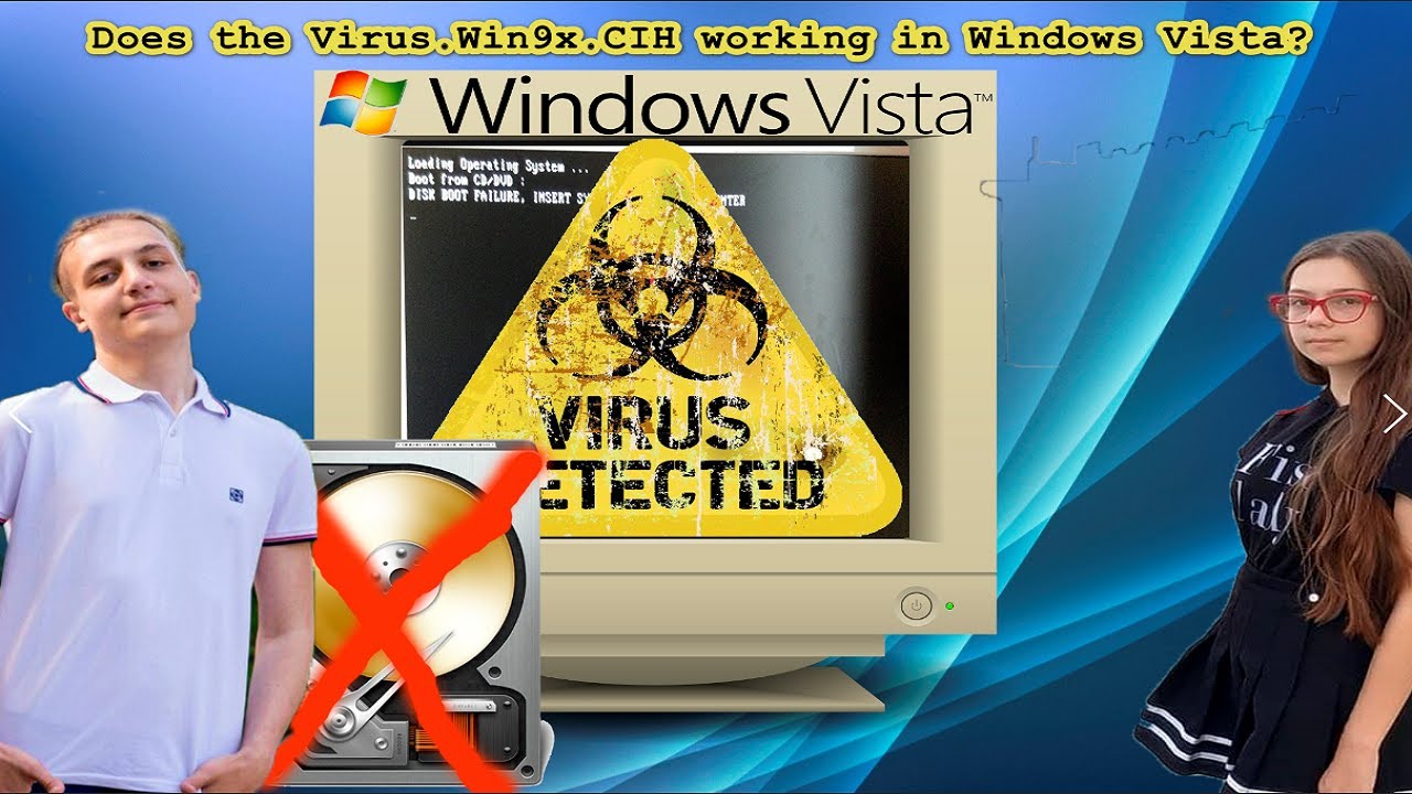 Does the Virus.Win9x.CIH working in Windows Vista. - YouTube