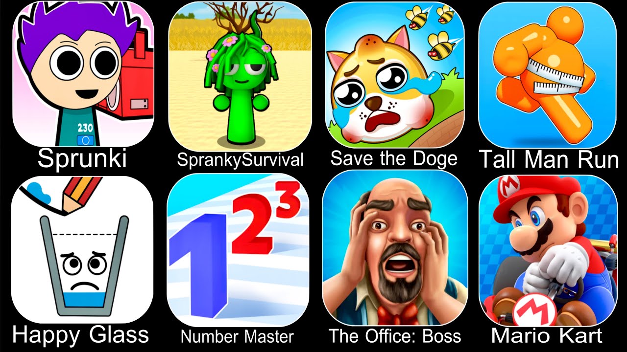 Sprunki Squid Game,Spranky Survival,Number Master,Happy Glass,Save the ...