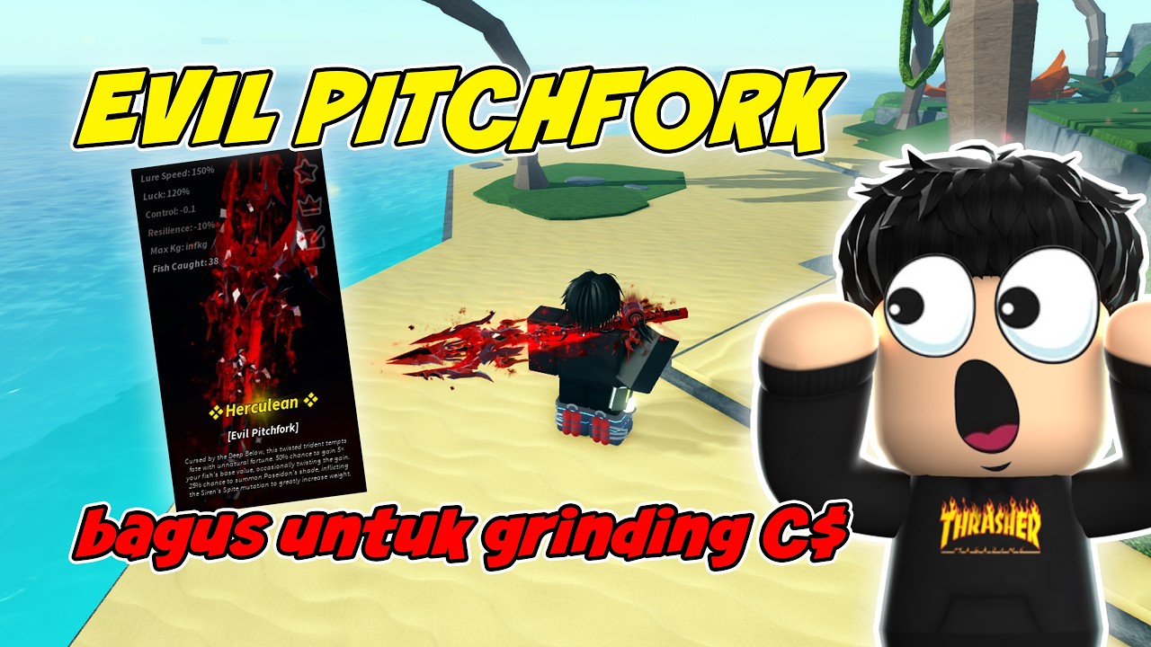 CARA MENDAPATKAN EVIL PITCHFORK ROD - Roblox Fisch - YouTube