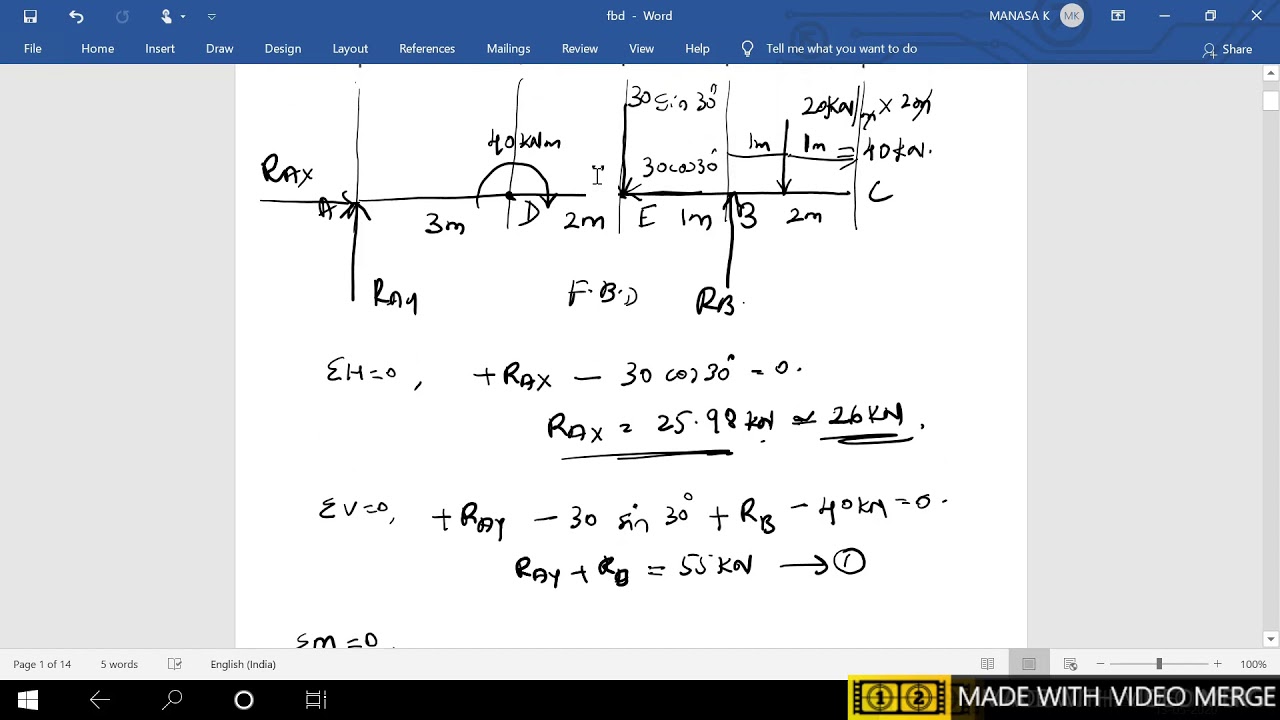 MODULE 3-SUPPORT REACTION PROBLEMS 3 - YouTube