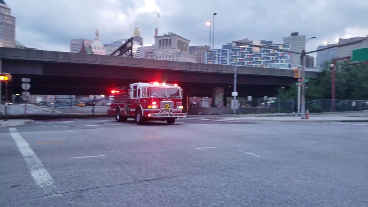 Baltimore engine 2 responding to commercial building fire 6/6/19 # ...