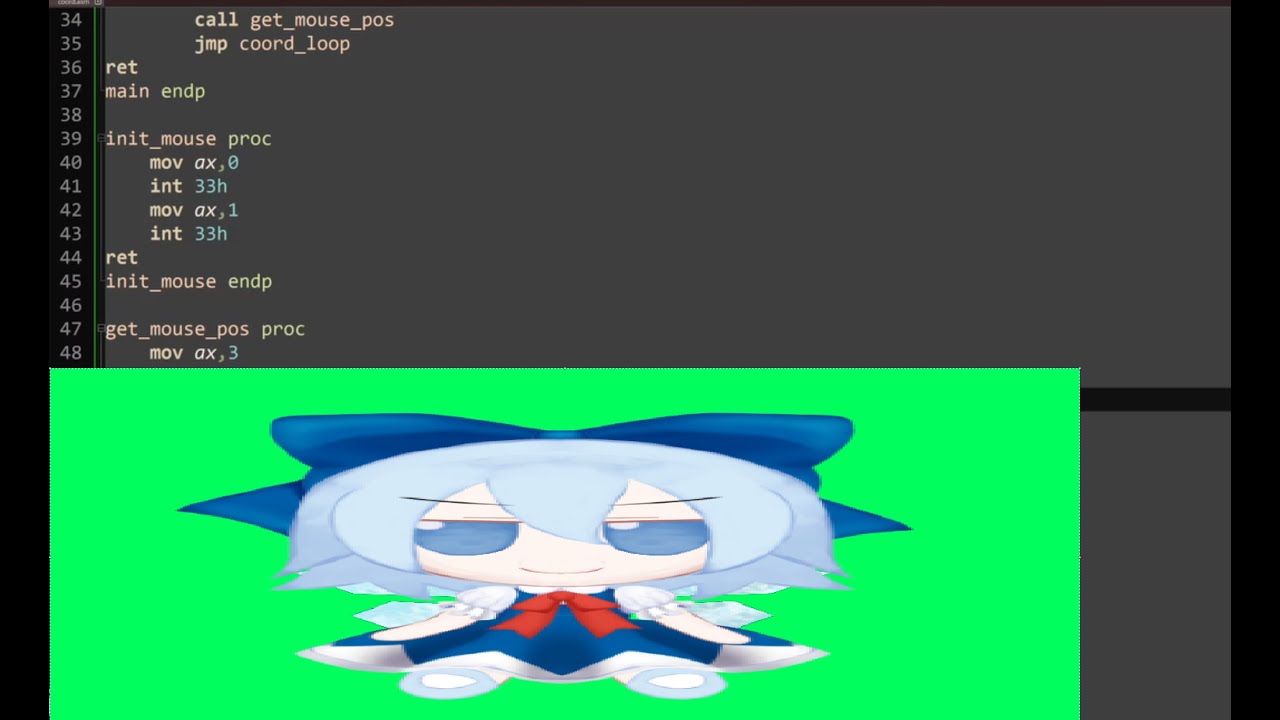 Coordenadas de Mouse en Ensamblador intel 8086 - YouTube
