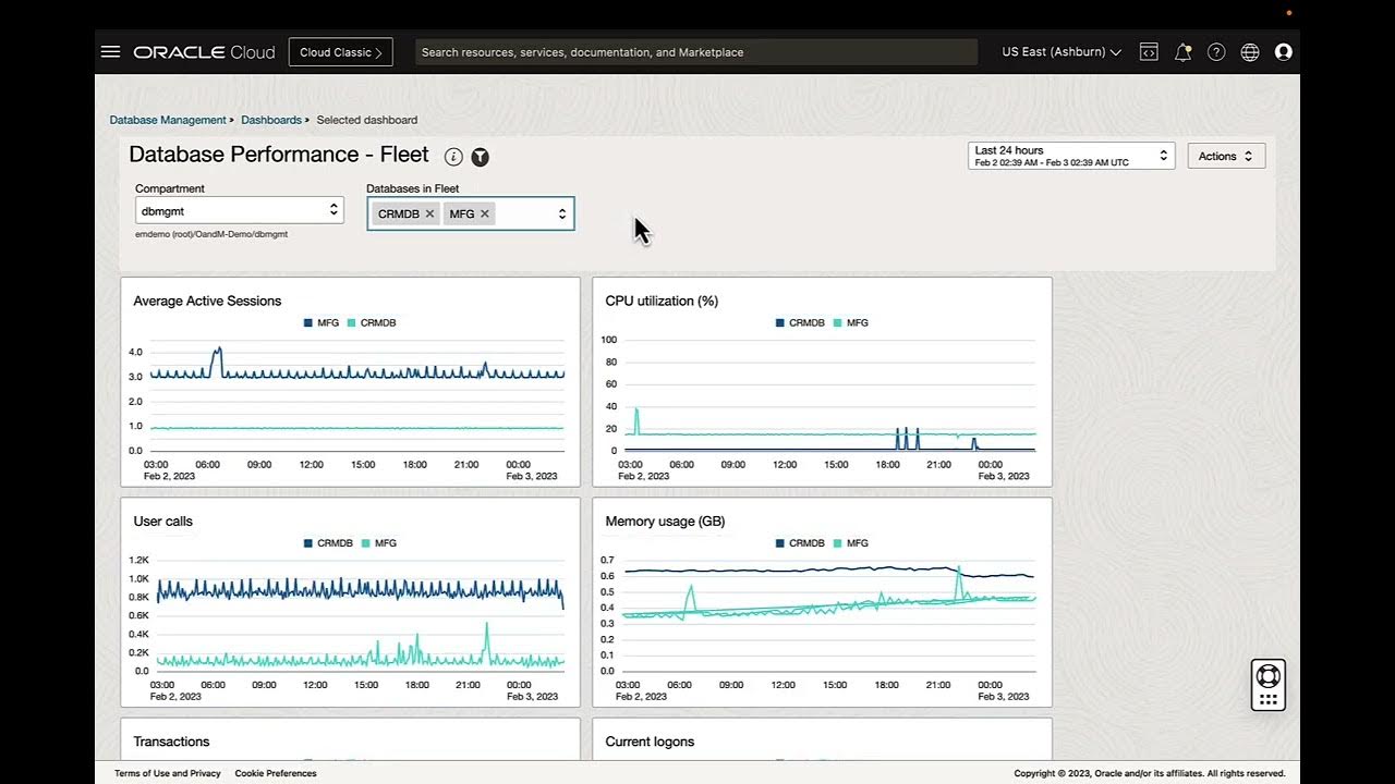 Oracle Cloud Infrastructure Database Management Service Dashboards ...