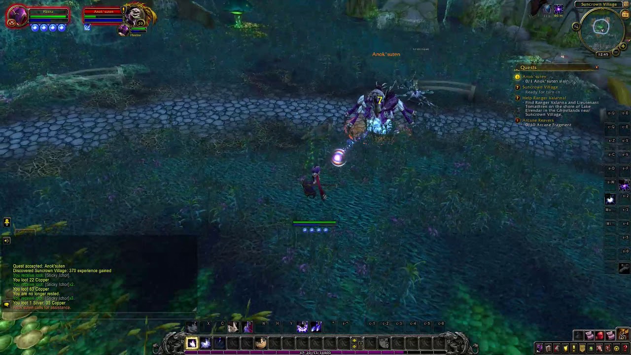 Where to find Anok'Suten quest monster - World of Warcraft - YouTube