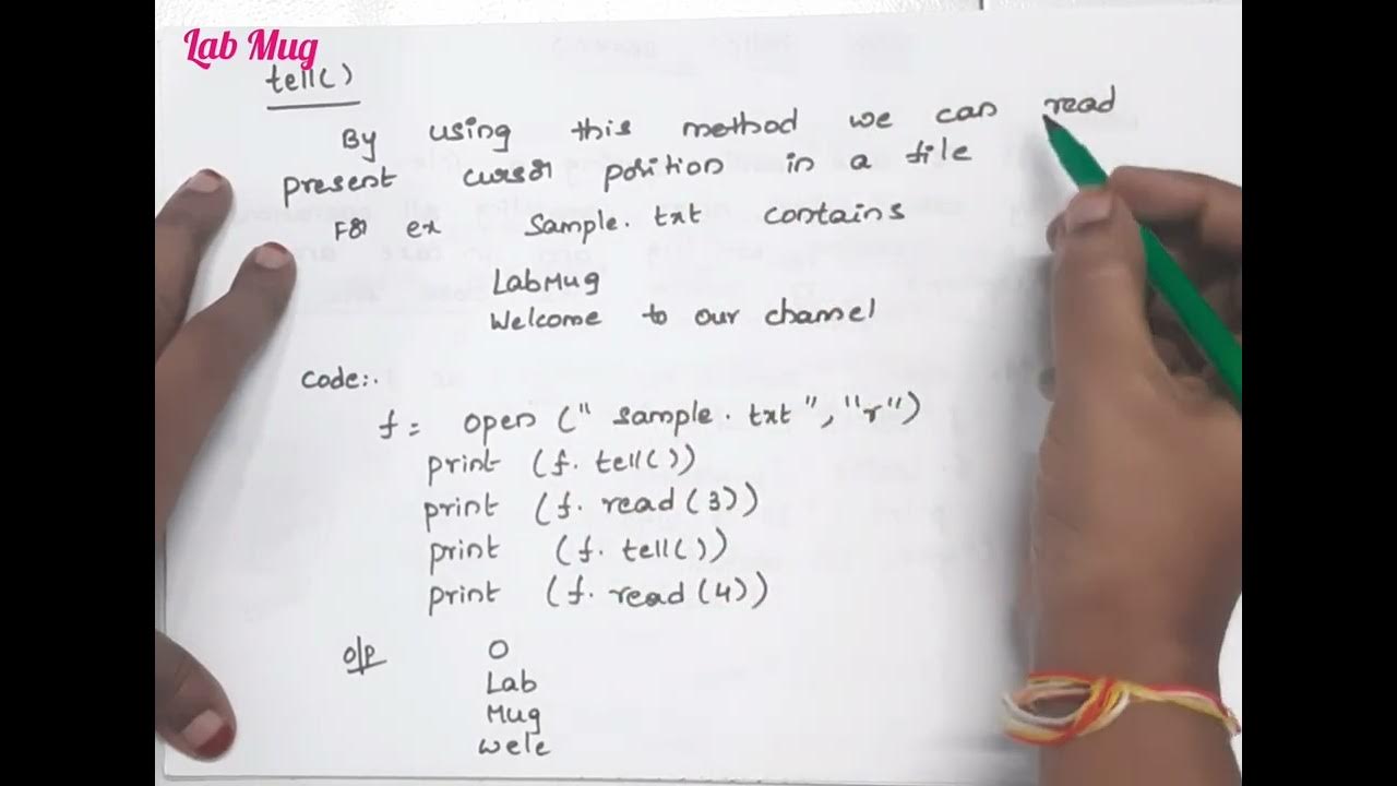 With , tell() , seek() methods in file handling in Python|| Python tutorials in Telugu - YouTube