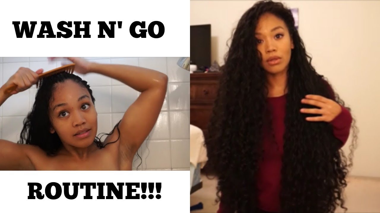 My WASH N' GO Routine | Natural Curly Hair | LOVVESAMMAY - YouTube