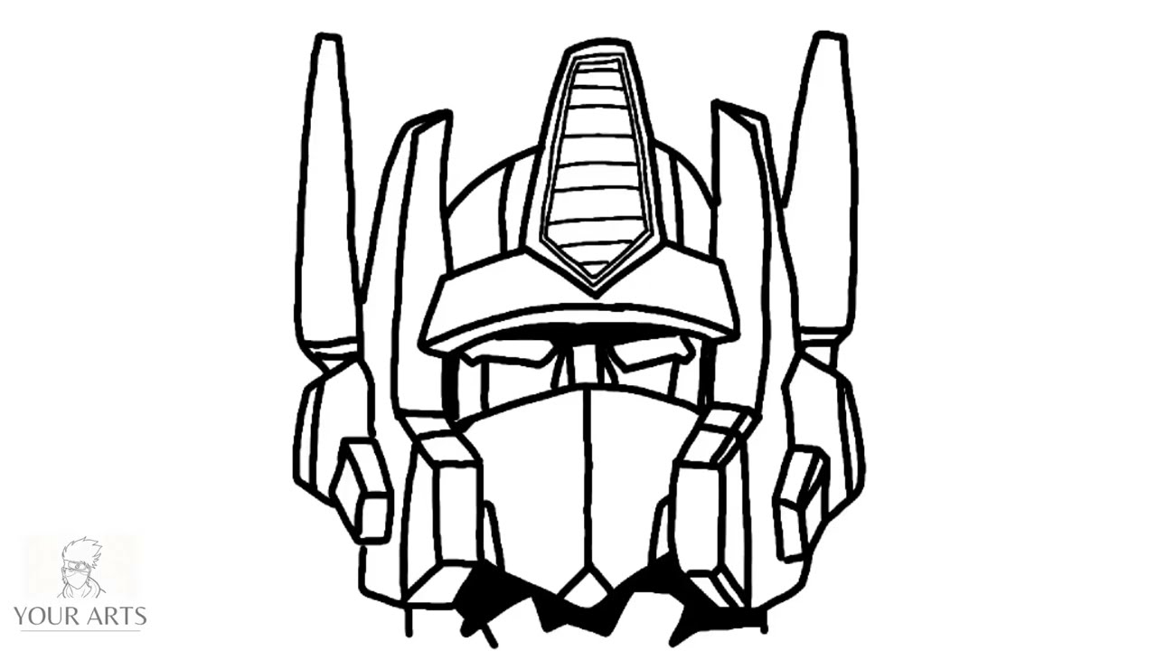 Transformers Drawings Optimus Prime Head