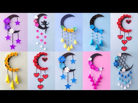 8 Easy Quick Moon Wall Hanging Ideas / Christmas Decor DIY / A4 sheet Wall decor / Cardboard Reuse