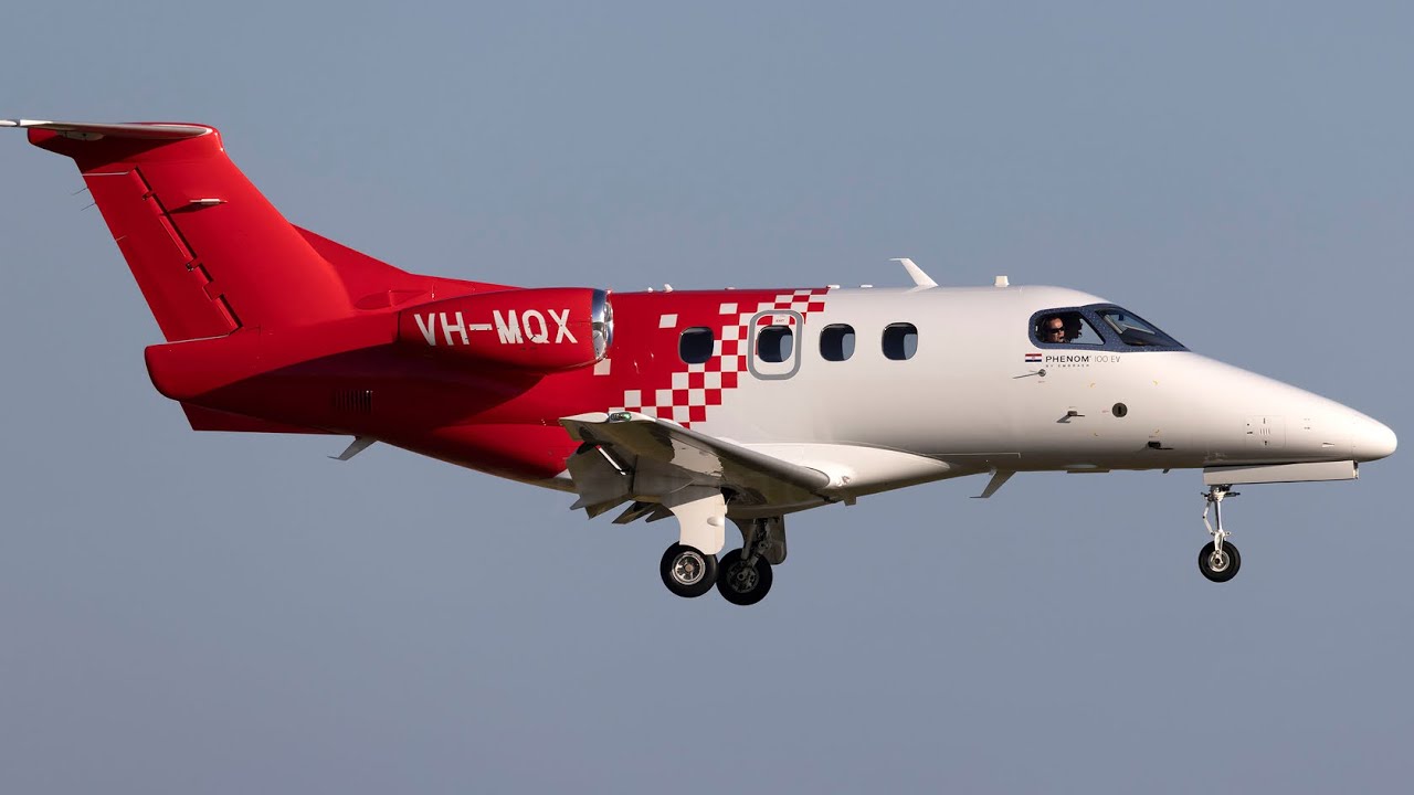 Embraer phenom 100 landing at Shepparton Airport (VH-MQX) - YouTube