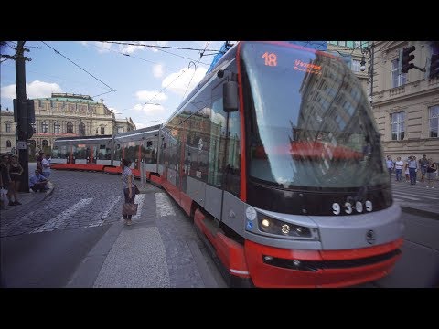 Czech Republic, Pragu, tram 18 ride from Staroměstská to Palouček