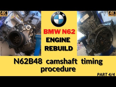 BMW N62 N62B48 eksantrik mili zamanlama prosedürü. BMW motor N62 revizyonu Bölüm 4 (4k)