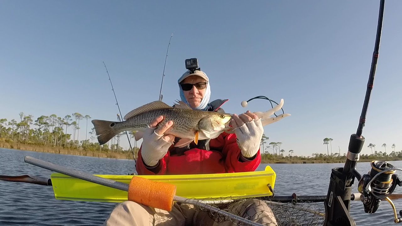 A nice redfish on a cold day. - YouTube