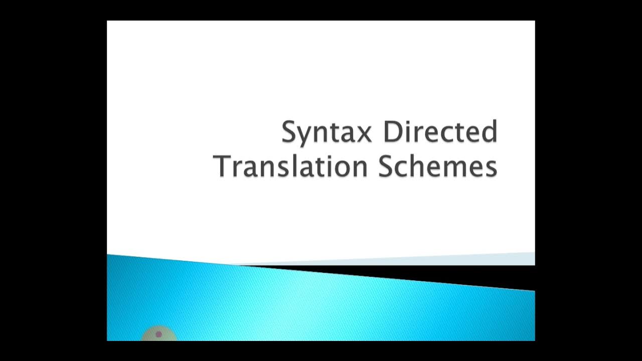 MOD 4-SYNTAX DIRECTED TRANSLATION SCHEME IN COMPILER DESIGN IN ...