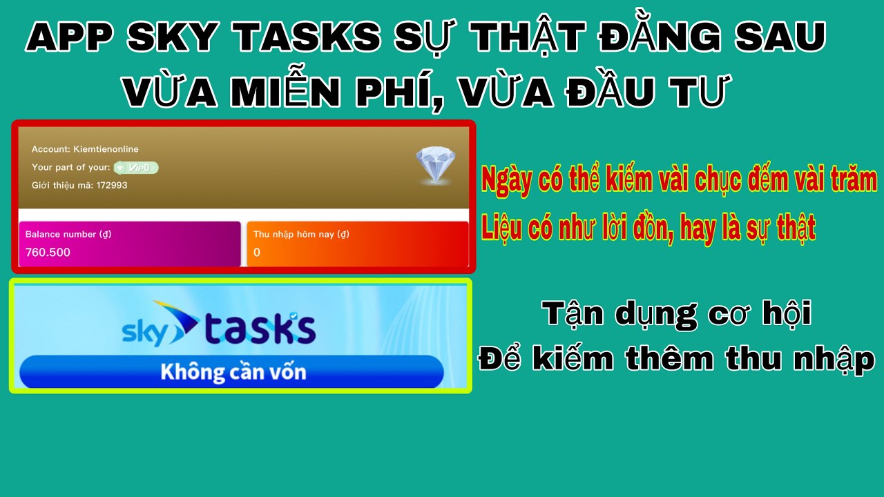App Sky Tasks Kiếm Tiền Miễn Phí Và Đầu Tư, Sự Thật Bất Ngờ - YouTube