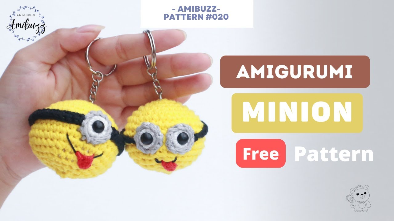 #020 Minion Amigurumi keychain free crochet pattern | How to crochet ...